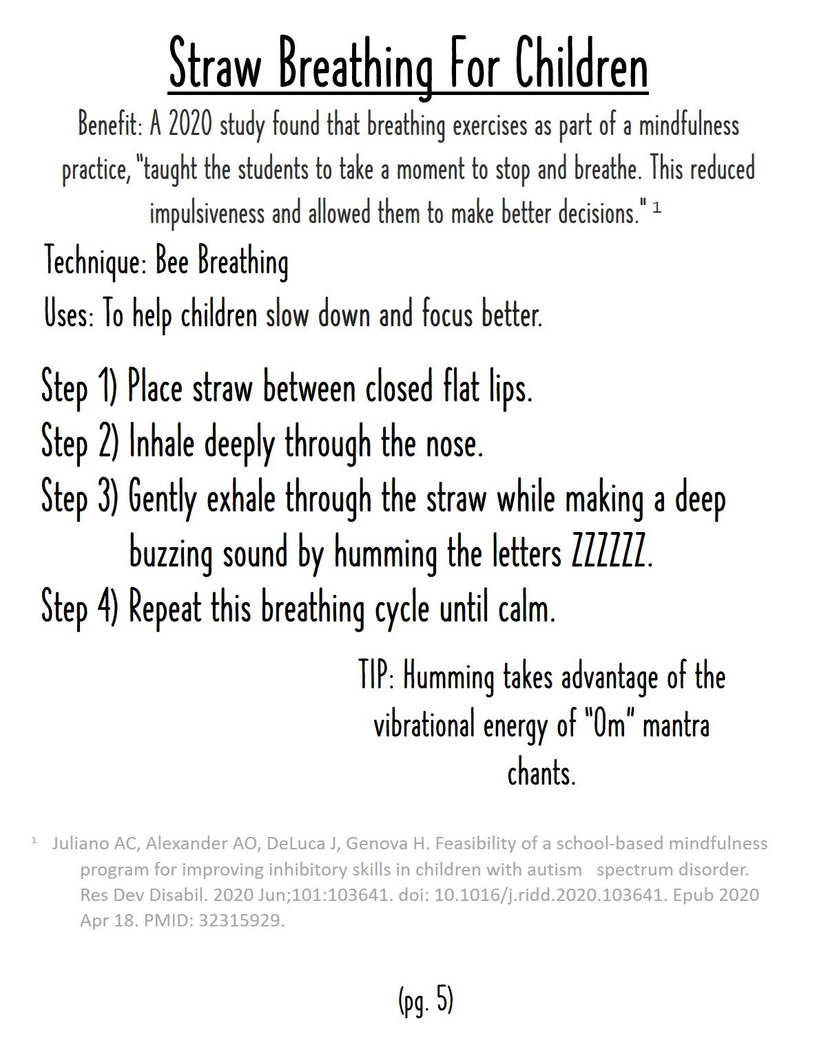 Straw Breathing For Children – Straw Breathing Exercises